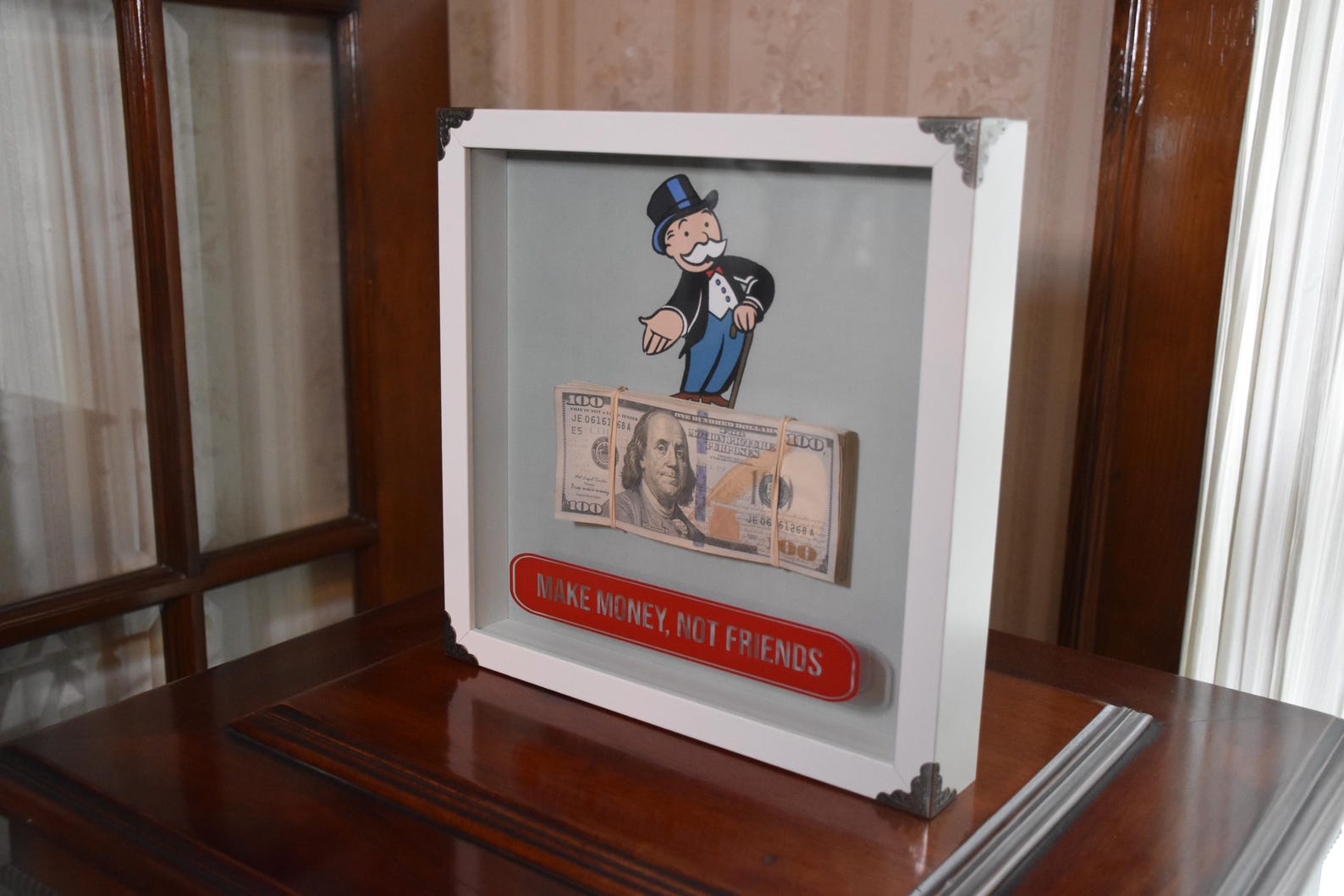 Monopoly 3D Art Canvas - Realistic Prop Money Wall Art, 3D Cool Funny ...