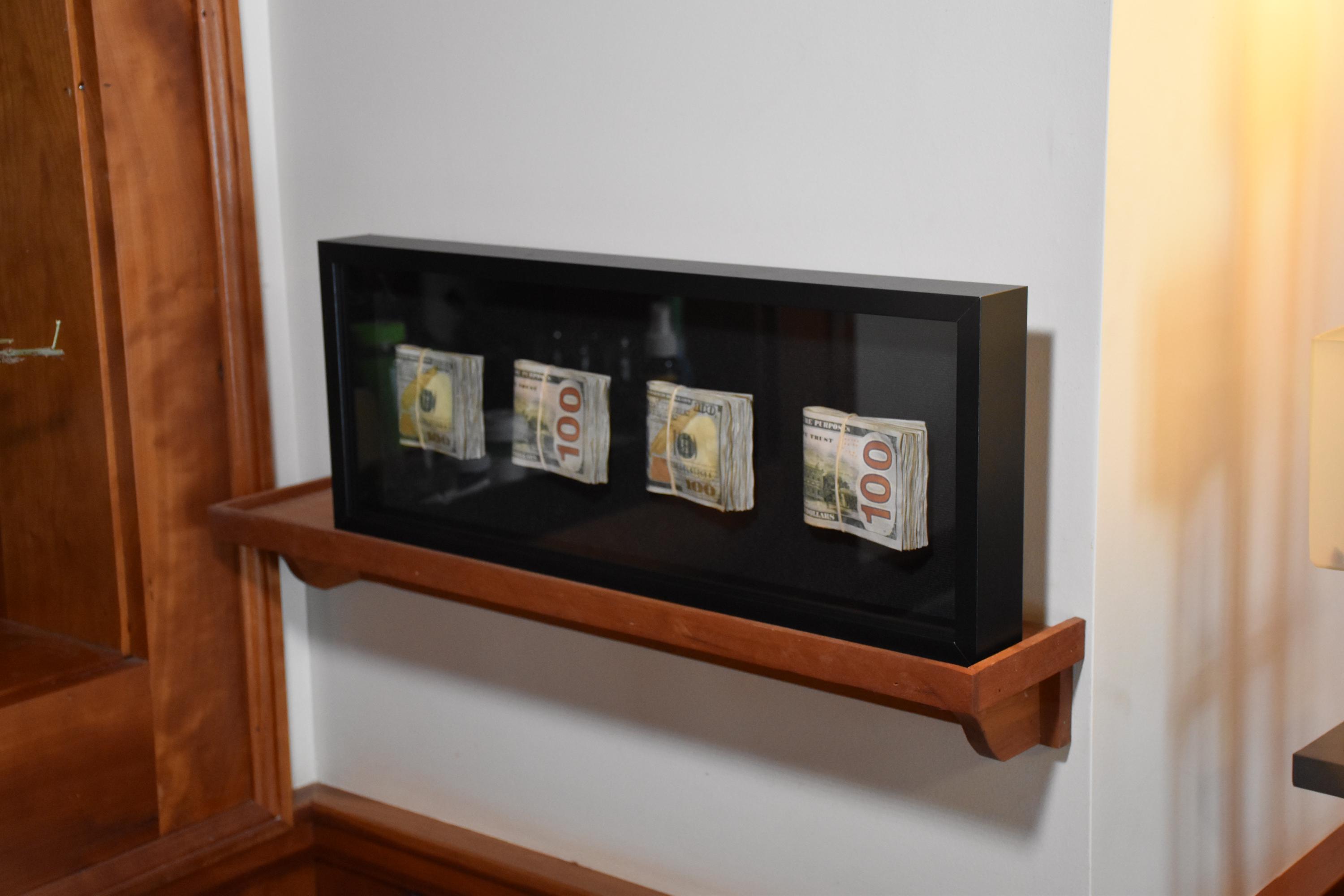 Stacked Money Shadow Box - Motivational Wall Art, Financial Decor, Man ...