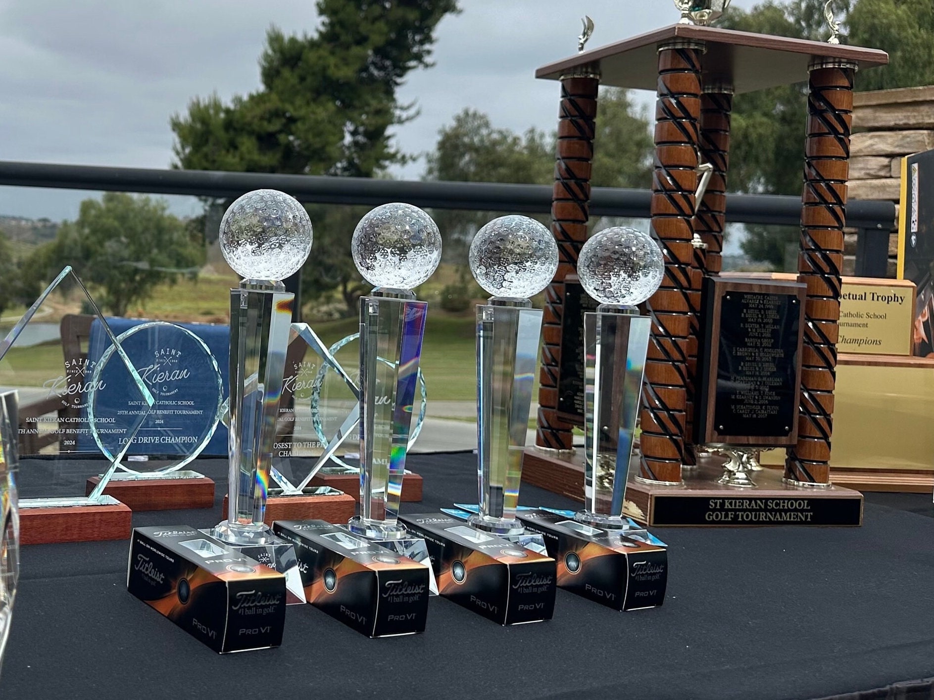 Tall Custom Sports Crystal Trophy Award Basketball Football Baseball ...