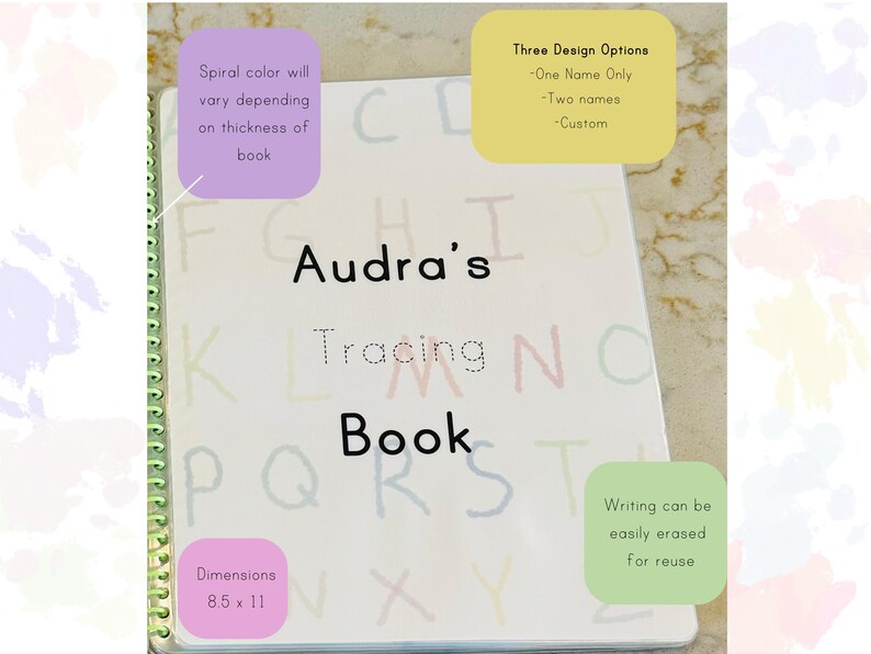 Personalized Name Tracing Book - Etsy