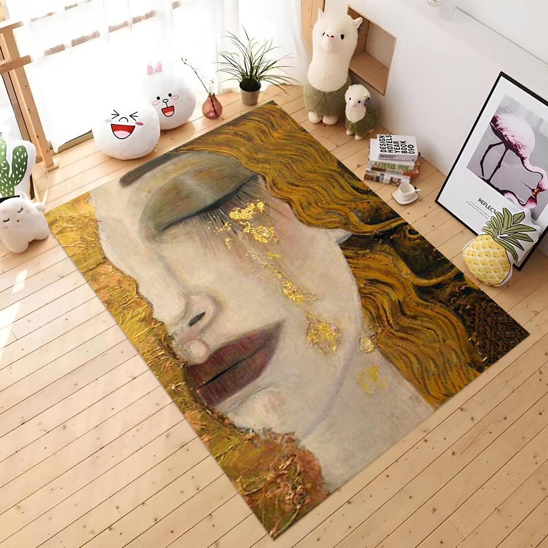 Gustav Klimt Rug: Golden Tears Art, Girl Room Decor - Etsy