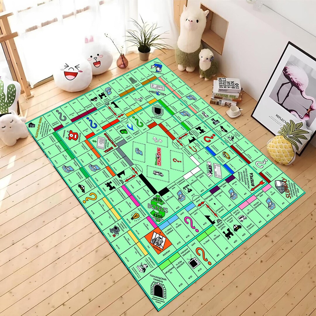 Game Rug, Board Game Rug, Gaming Rug, Game Cards Rugs, Monopoly Rug ...