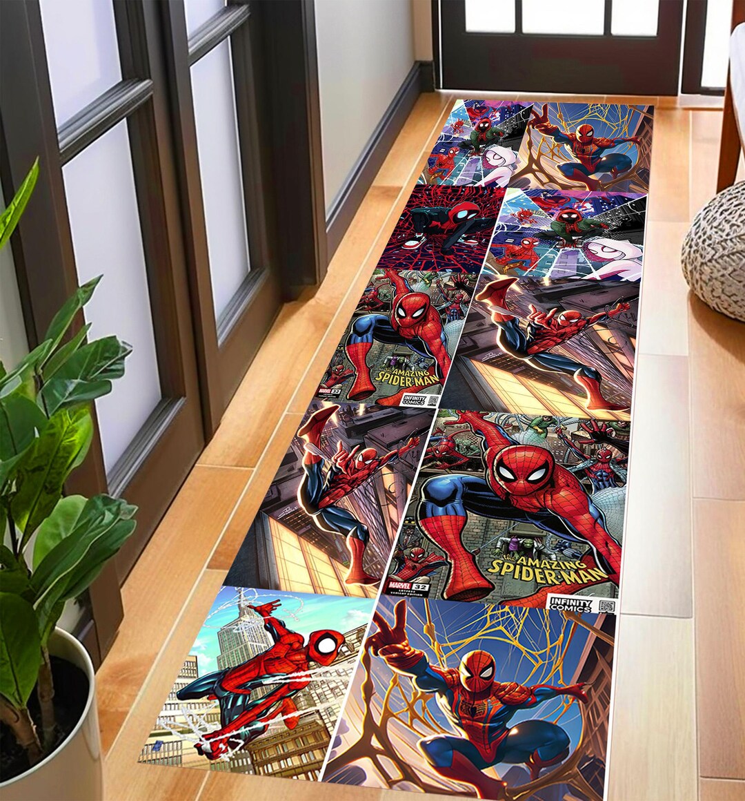 Spiderman Comic Runner Rug Marvel Superhero Hallway Carpet Colorful ...