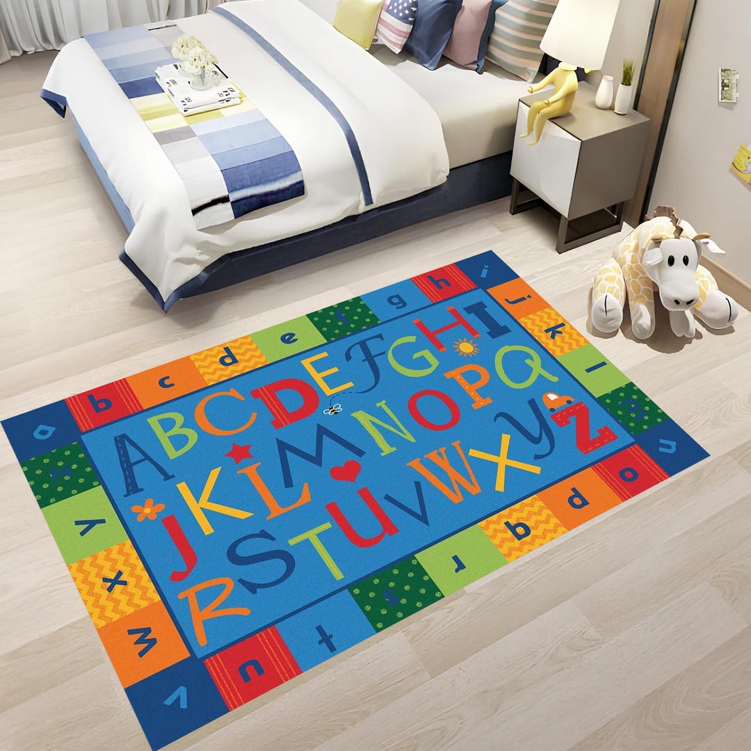 Alphabet Art Rug, Letters Nursery Rug,alphabet Themed Rug, ABC Art Rug ...
