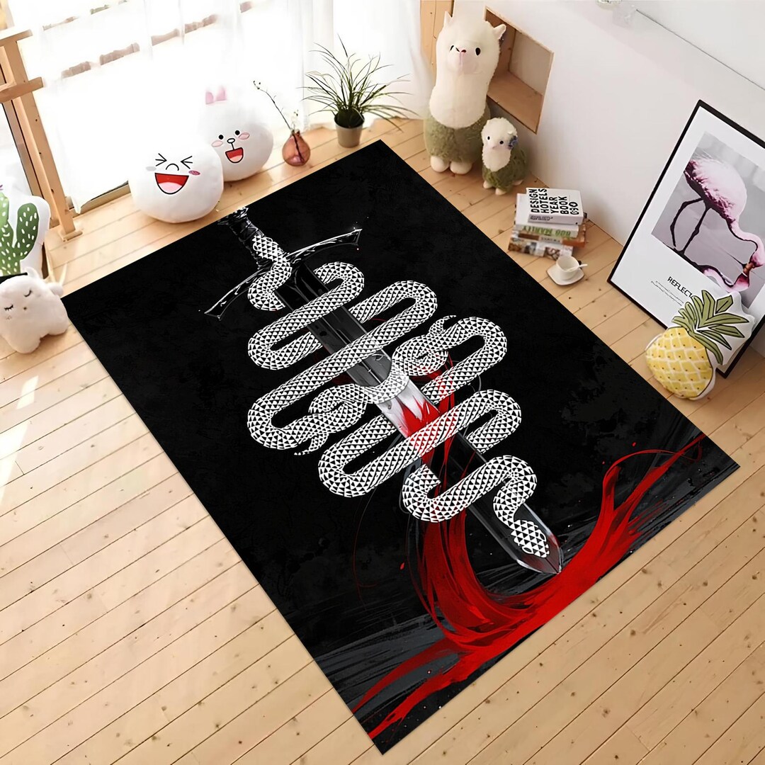 Snake Design Rug, Snake Art Carpet, Snake Rug, Snake Custom Rug, Snake ...