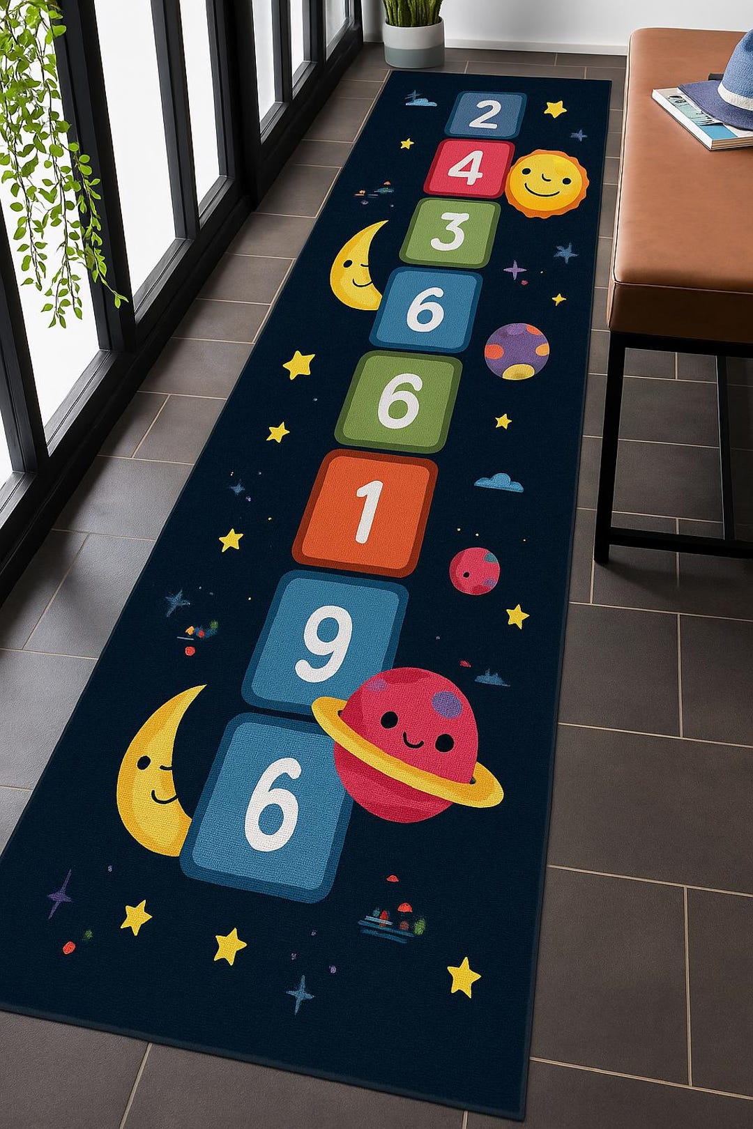 Space Hopscotch Rug • Kids Galaxy Play Mat, Number Runner - Etsy