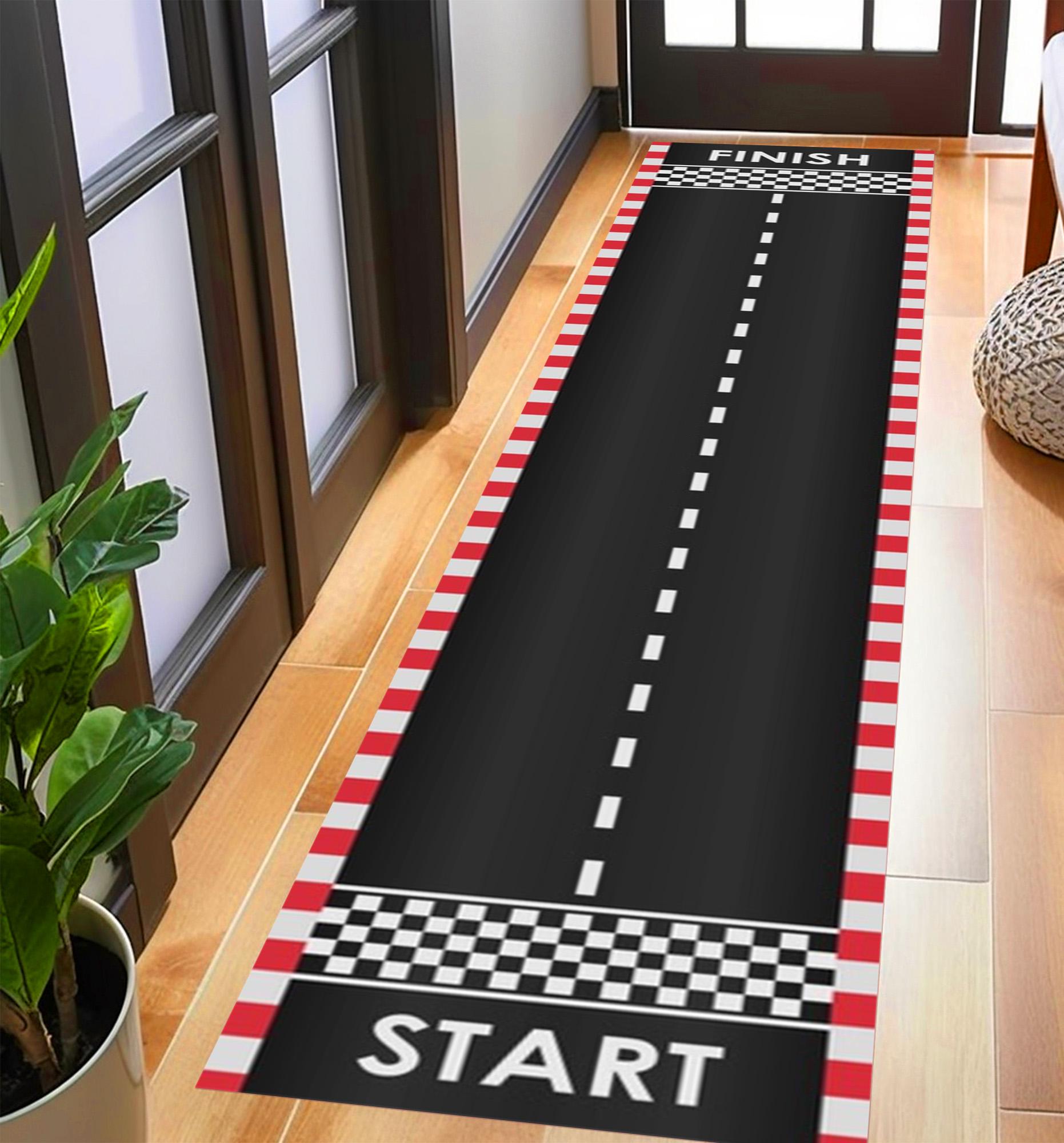Race Track, Race Track Rug,start Line,finish Line,hallway Rug,long ...