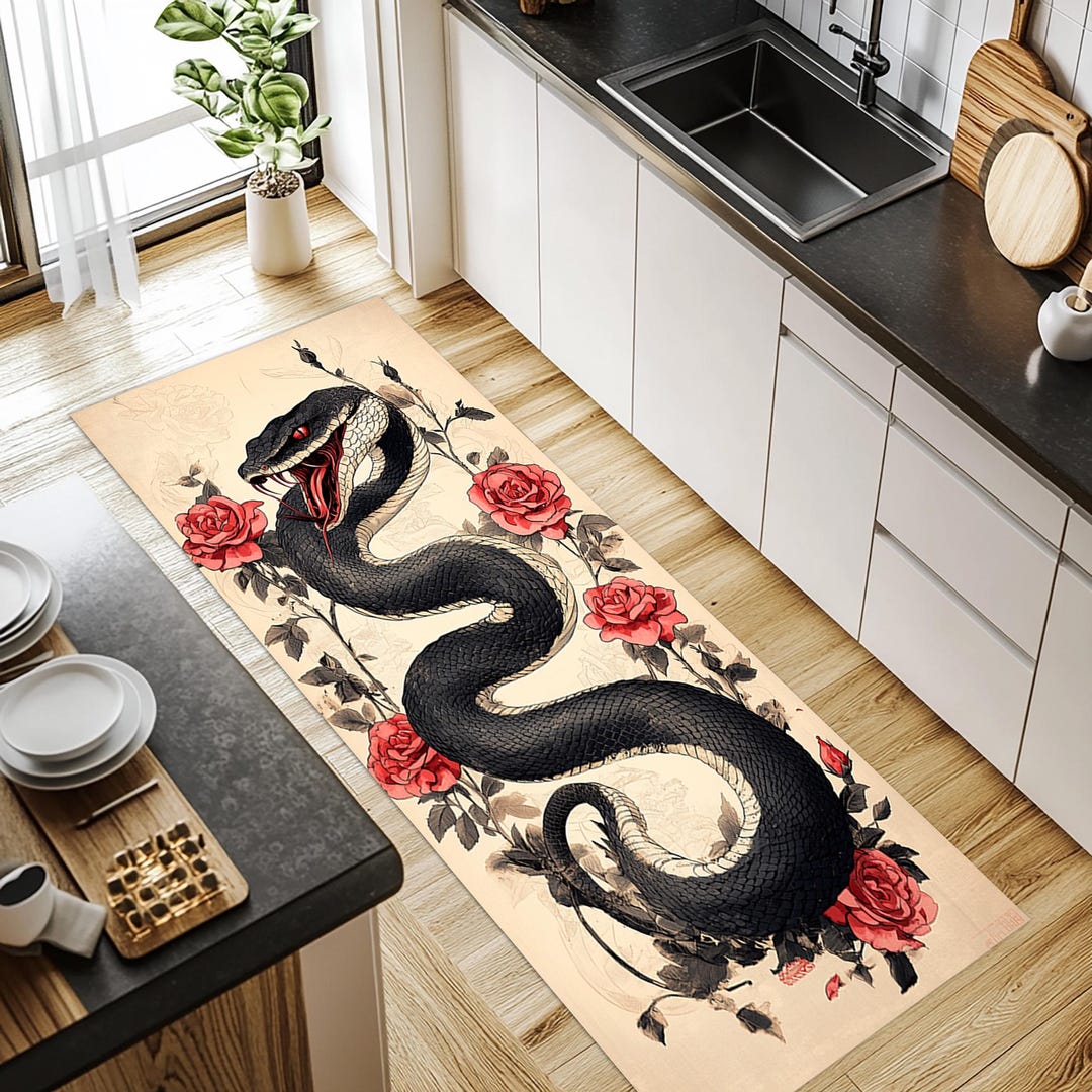 Snake Design Runner, Snake Pattern Runner, Snake Rug, Snake Runner ...