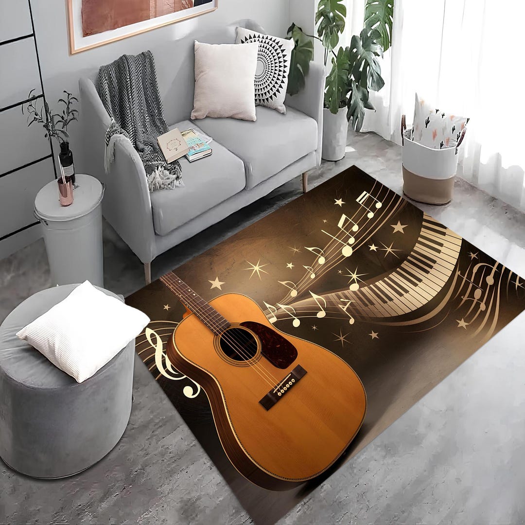 Guitar Rug, Guitar Art Rugs, Guitar Art Rug, Guitar Area Rugs, Guitar ...