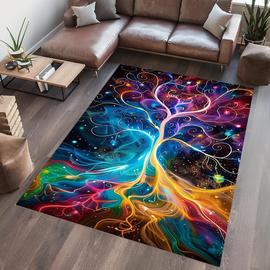 Tree of Life Rug, Tree of Life Design Rug, Modern Area Rug, Living Room ...