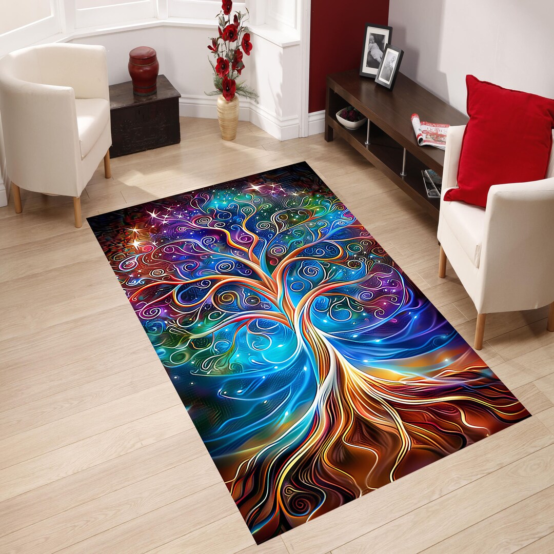 Tree of Life Rug, Tree of Life Design Rug, Modern Area Rug, Living Room ...