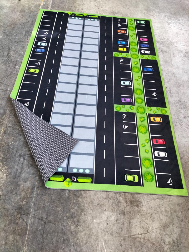 Parking Lot Play Rug: Kids Room Activity Mat - Etsy