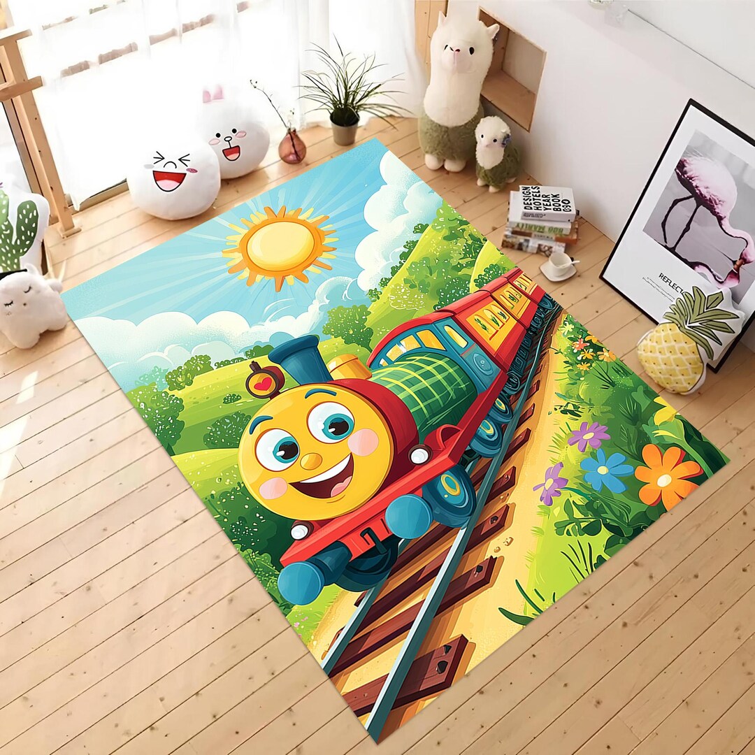 Train Track Rug, Cute Train Cars,train Tracks Cute Train Cars,train ...