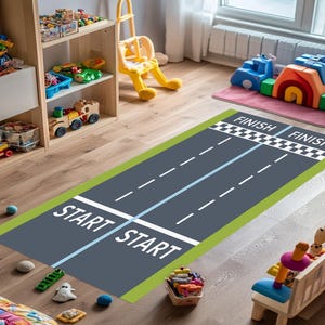 Race Track Play Mat: Kids Room Racing Carpet Runner - Etsy