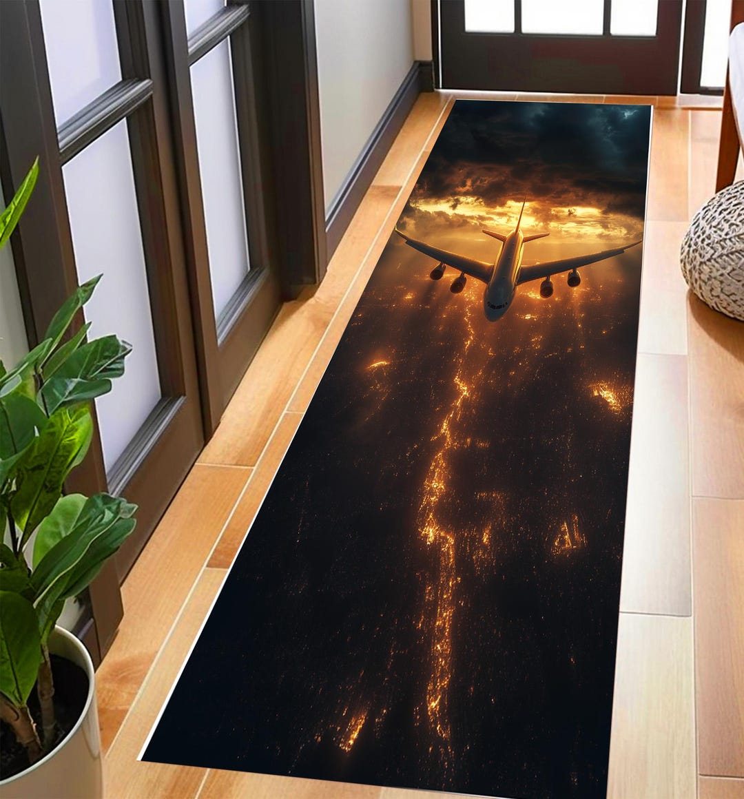 Aircraft Runway Rug: Aviation Airport Design - Etsy