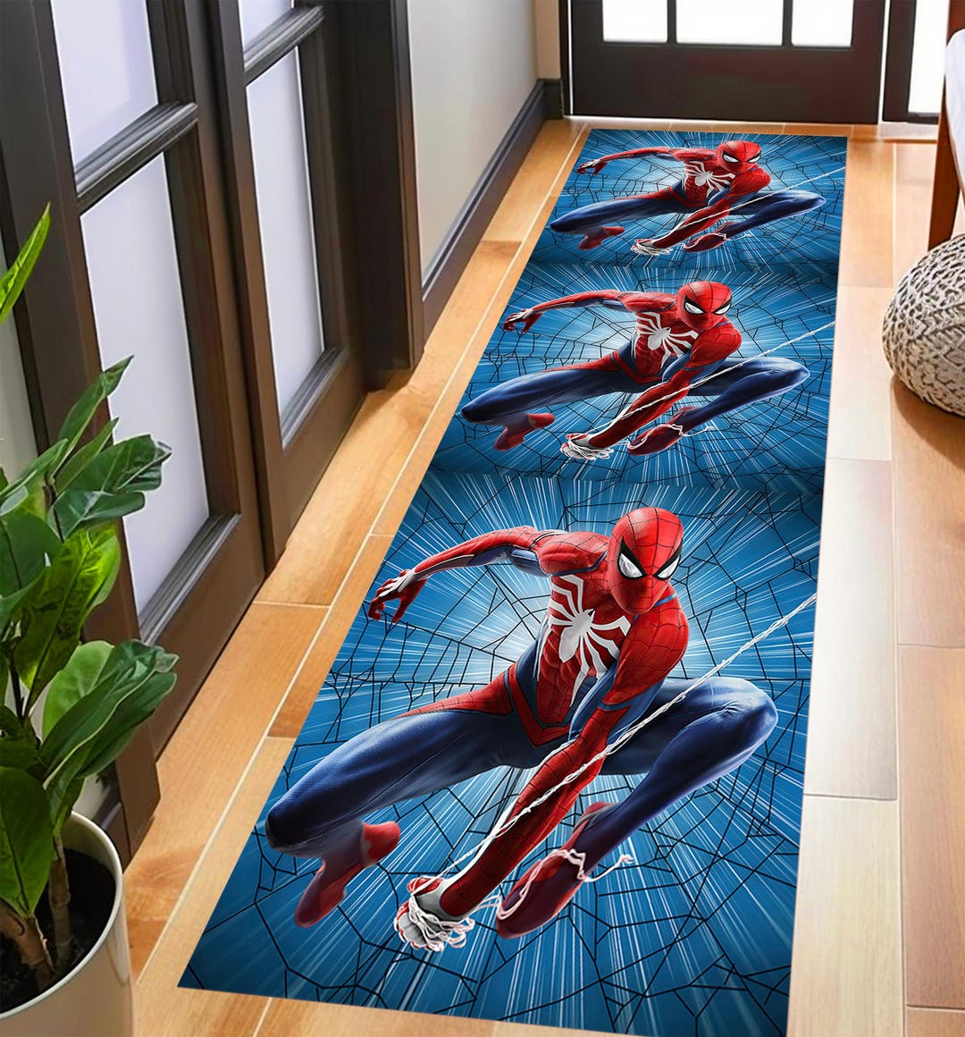 Runner Spiderman Rug, Spiderman Rug, Spiderman Rugs, Spiderman Art Rugs ...