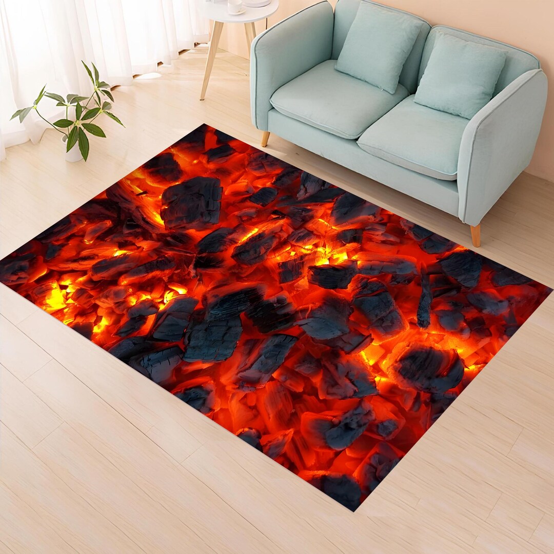 Lav Rug,lava Rug,red Black Rug,lav Area Rug,lava Art Room Rug,fan Rug ...