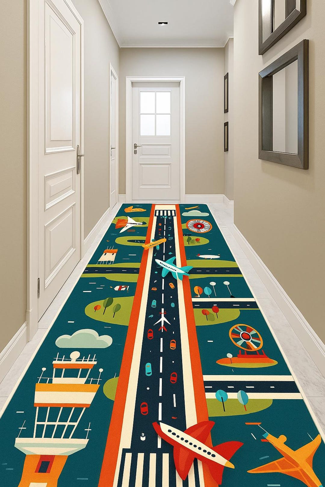 Kids Airport Runway Rug: Airplane Play Mat, Nursery Floor Decor - Etsy