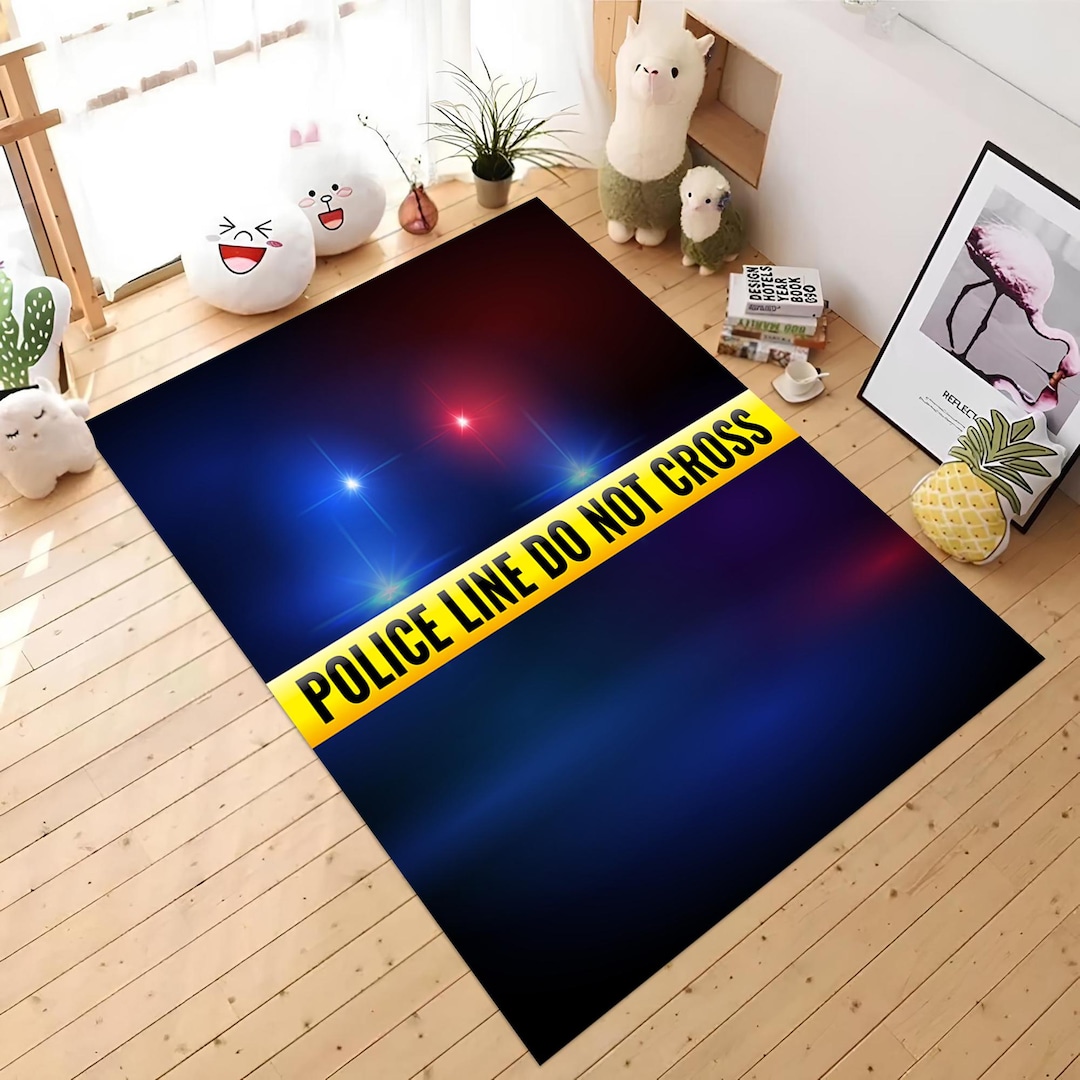 Do Not Cross Rug, Crime Scene Rug, Police Line Rug, Police Line Decor ...