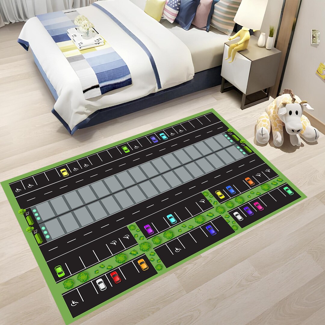 Parking Lot Play Rug: Kids Room Activity Mat - Etsy