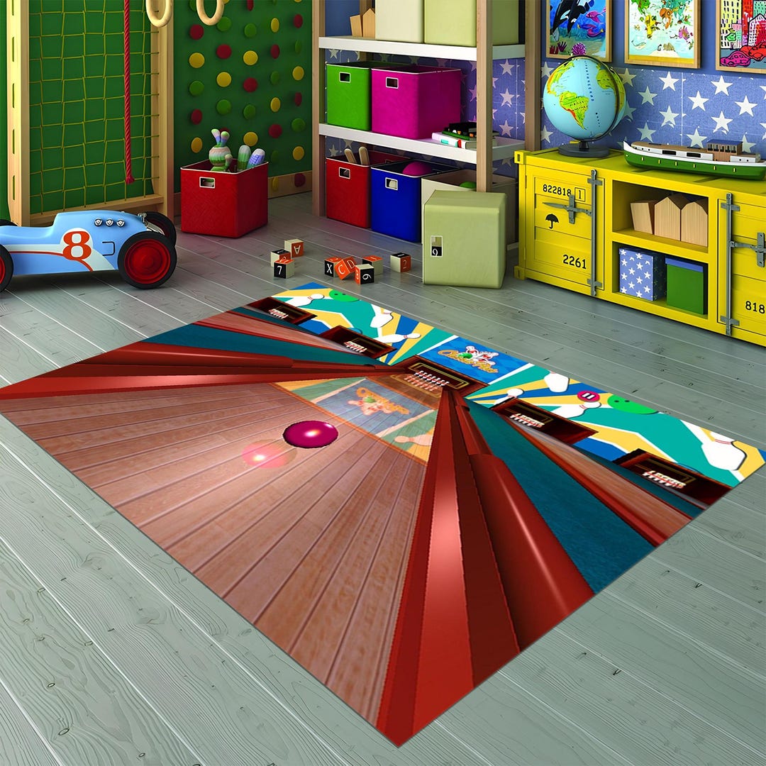 Bowling Club Rug, Bowling Rug,bowling Ball, Office Rug, Gift for Him ...