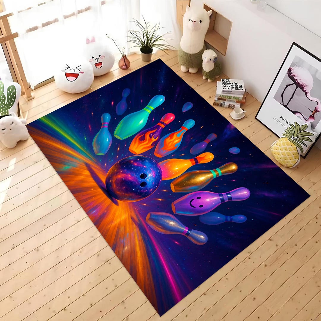 Bowling Strike Rug: Modern Sports Fan Carpet - Etsy