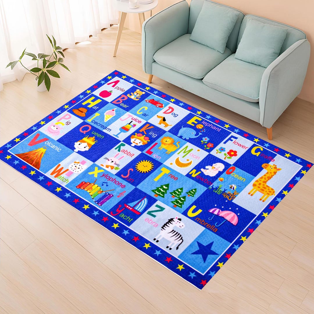 Colorful Educational Alphabet Carpet Learning Children's Room ...