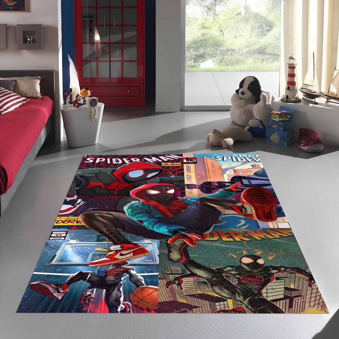 Spiderman Comic Rugspiderman Area Rug,spiderman Rug,spiderman Pattern ...