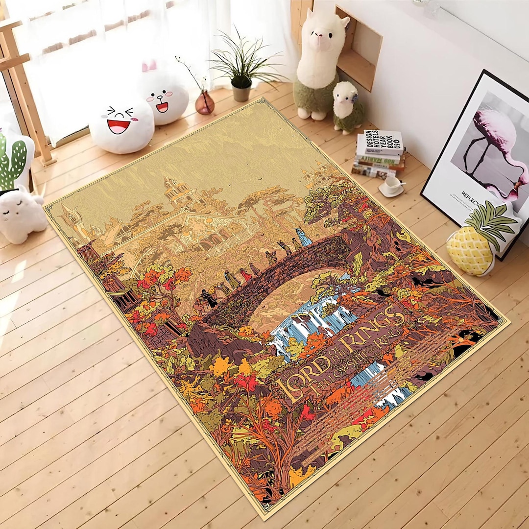 Lord of the Rings Rug, Lord of Rings Gift, Lord of Carpet, Movie Room ...