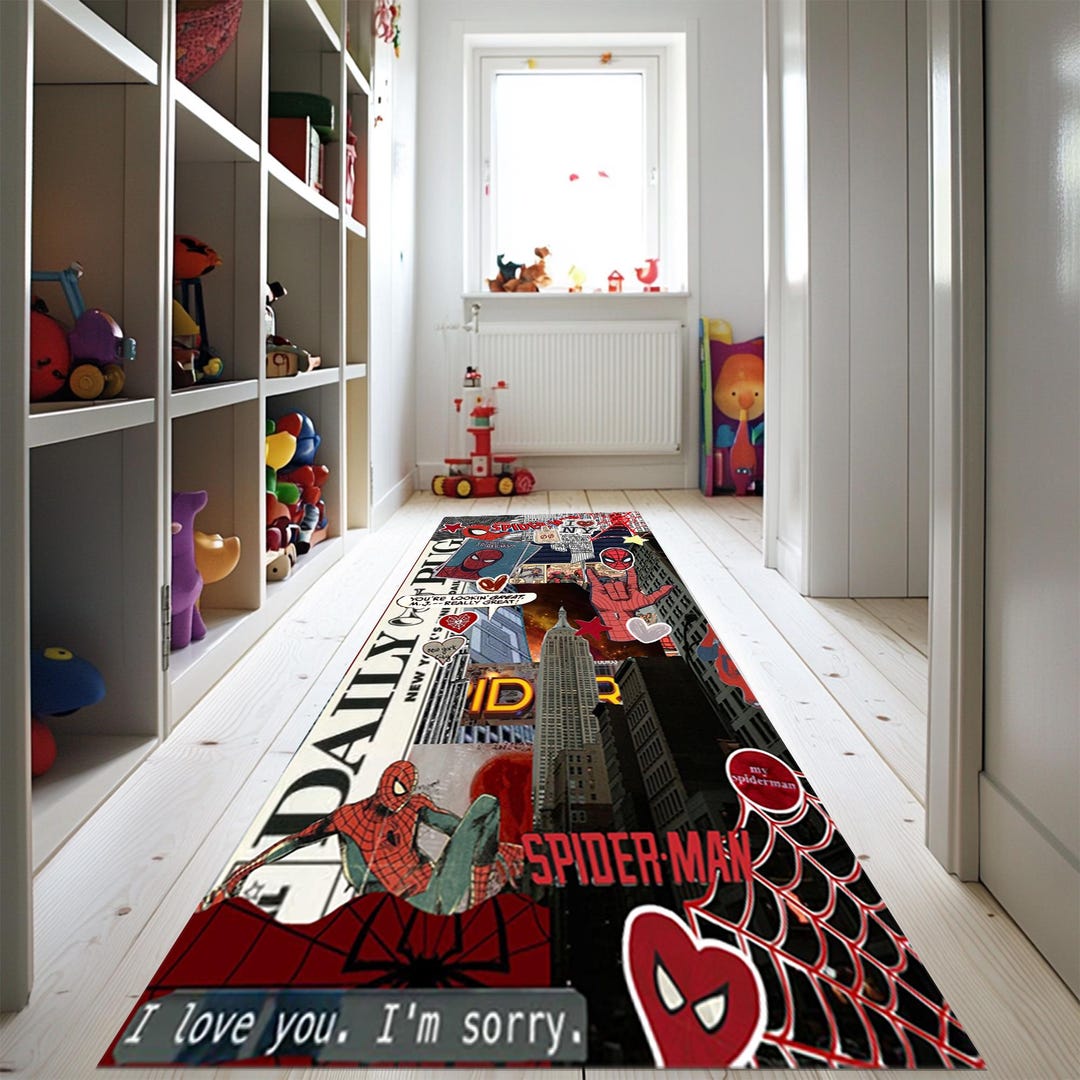 Runner Spiderman Rug, Spiderman Area Rug, 3D Spiderman Rug, Spiderman ...