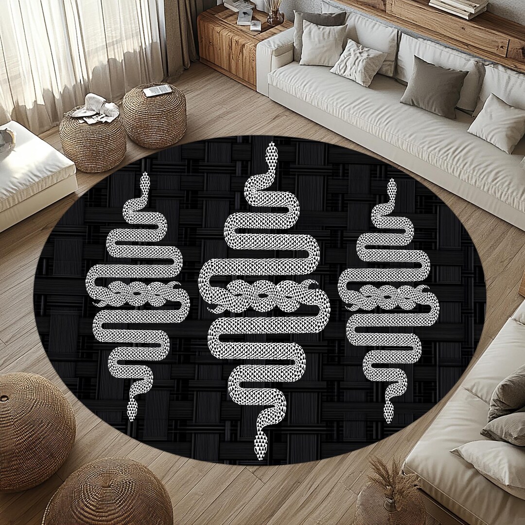 Snake Pattern Rug, Snake Round Rug, Snake Design Rug, Snake Round ...