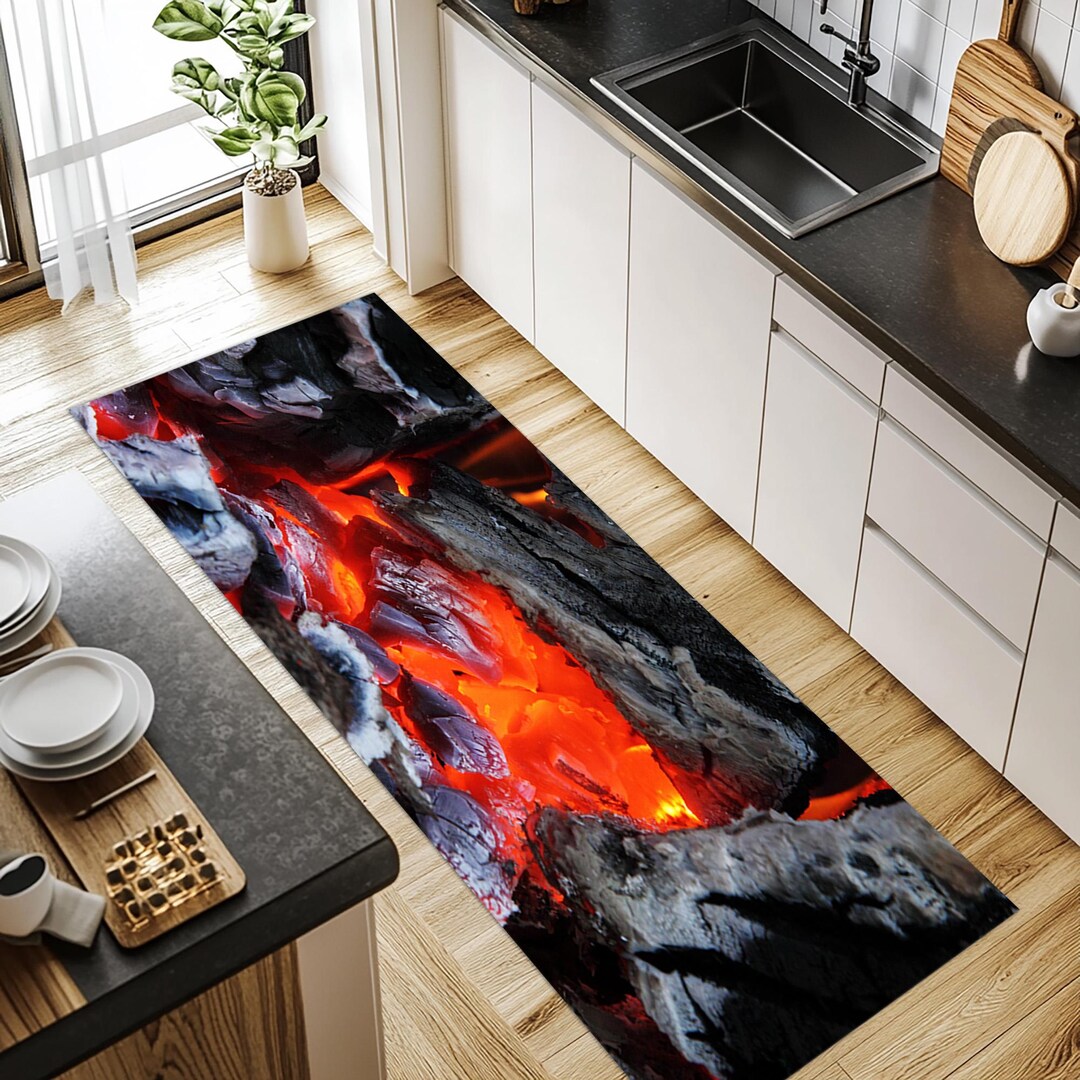 Volcano Floor Rug,runnerlava Pattern Rug,ember Rug,lava Rug,hot Lava ...