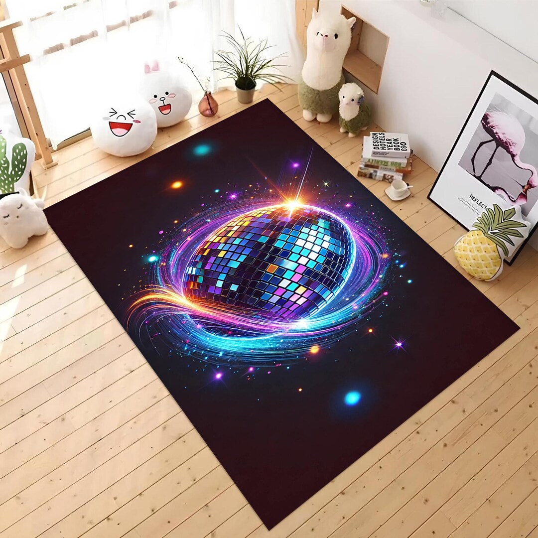 Disco Ball Rugs,disco Ball Neon Rugs,neon Rug,neon Rugs,for Living Room ...