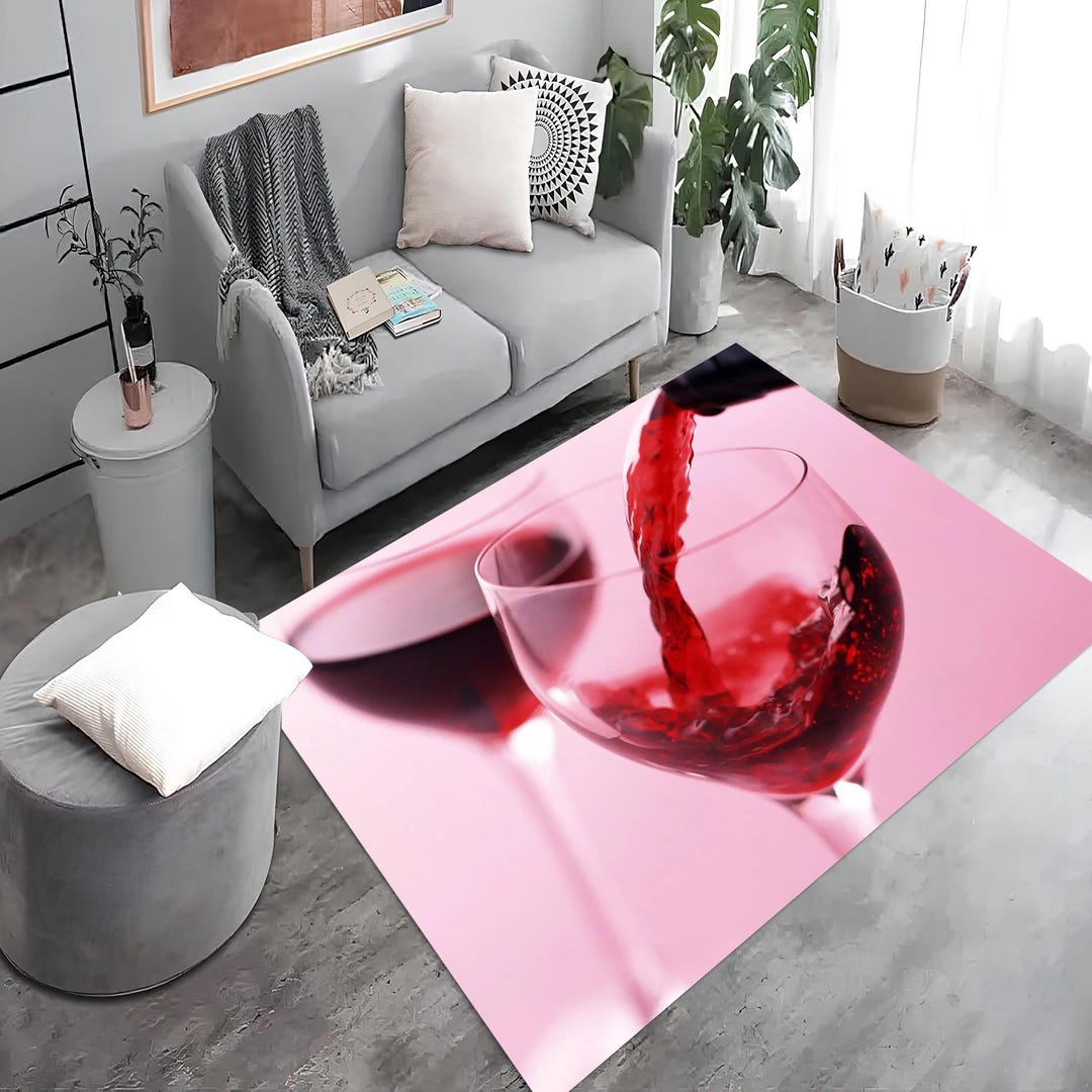 Wine Bottle Rug,wine Glass Rug, Red Wine Rug, Kitchen Rug,wine Art Rug ...