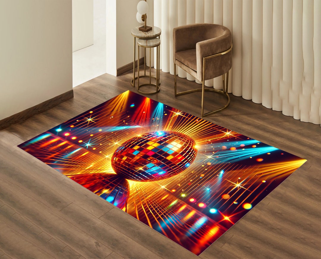 Disco Ball Rugs, Disco Ball Neon Rugs, Neon Rug, Neon Rugs, for Living ...
