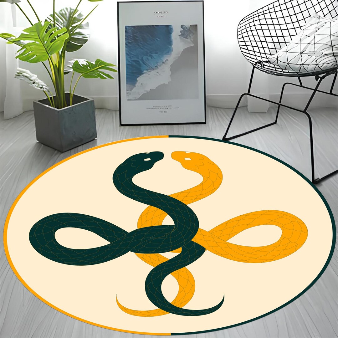 Snake Round Rug, Snake Round Carpet, Gothic Rug, the Snake Round Rug ...