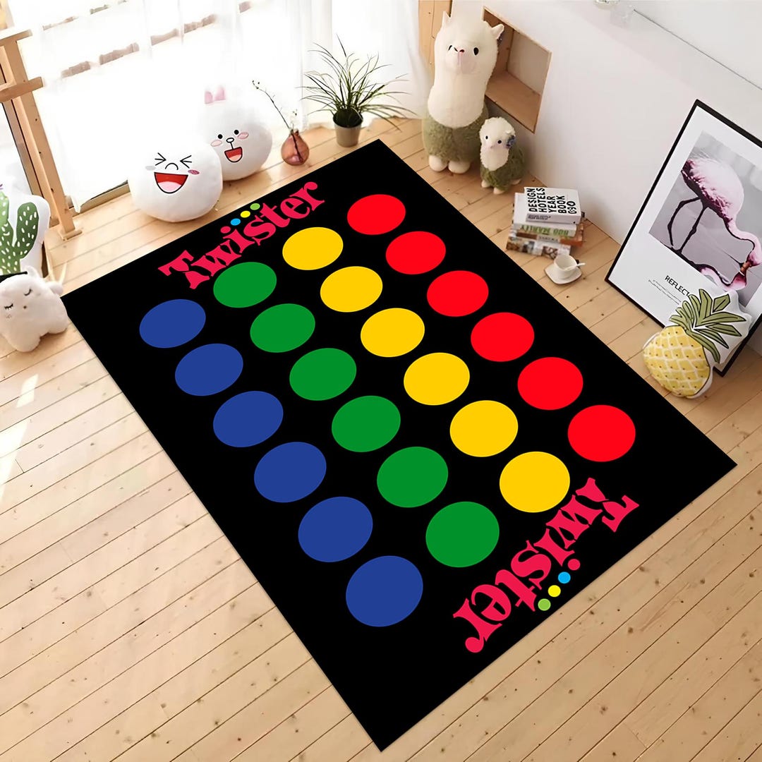 Twister Game Rug: Family Fun, Non-slip Cotton Base - Etsy