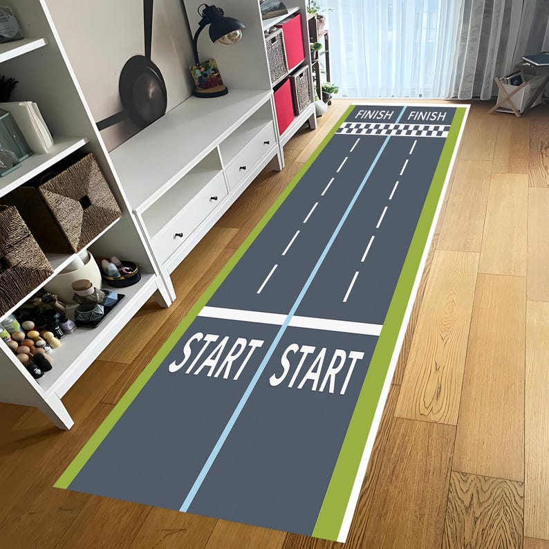 Race Track Play Mat: Kids Room Racing Carpet Runner - Etsy