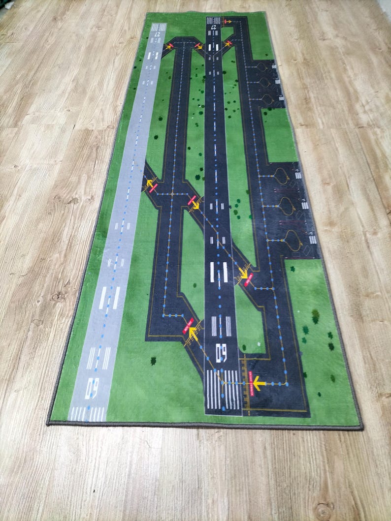 Runway Rug: Aviation Airport Track Design - Etsy