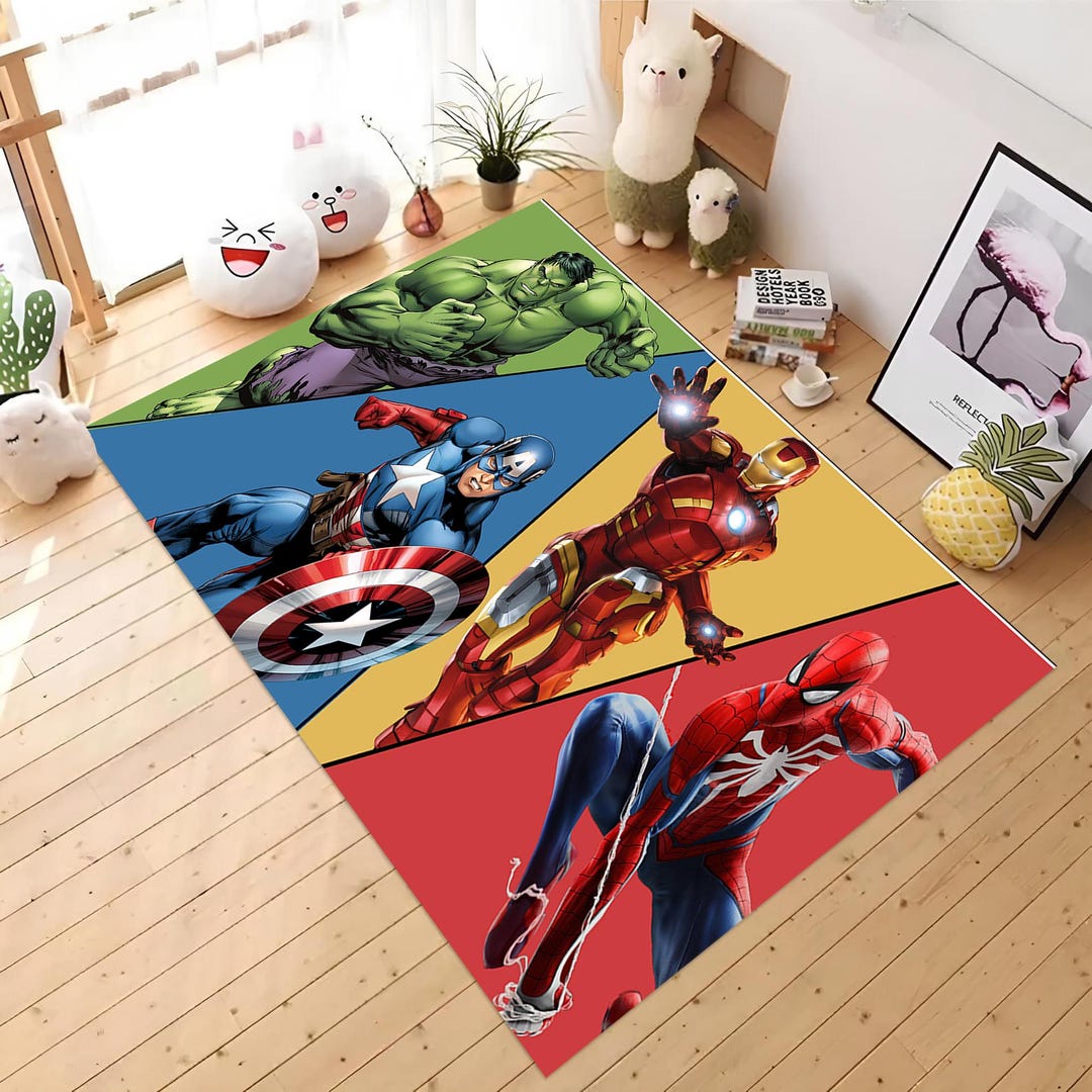 Super Hero Rug,marvel Rug, Superhero Rug, Kids Room Gift Rug, Area Rug ...