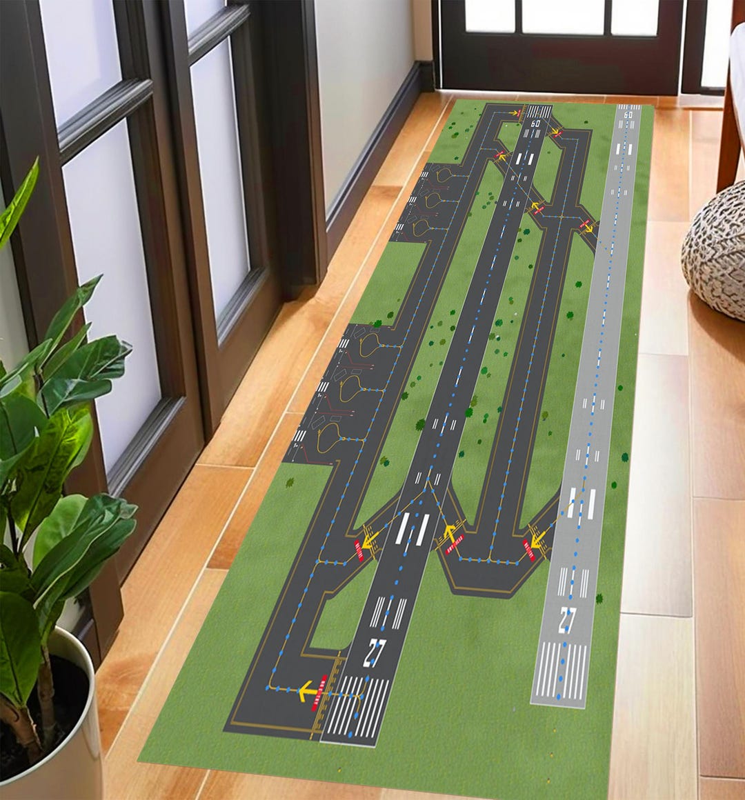 Runway Rug: Aviation Airport Track Design - Etsy