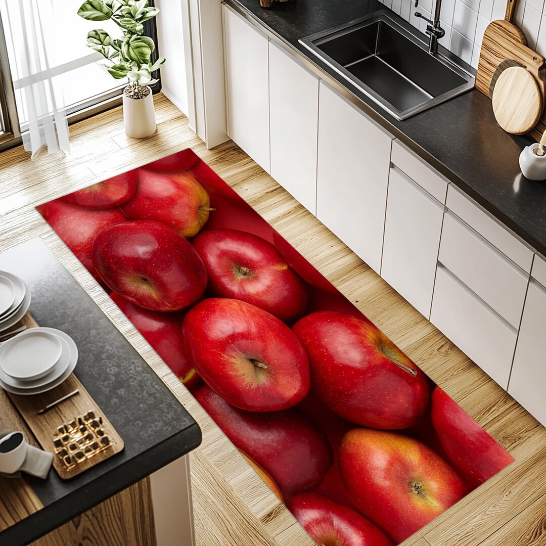 Apple Pattern Rug,runner Kitchen Rug, Fruit Rug, Home Decor Rug, Non ...