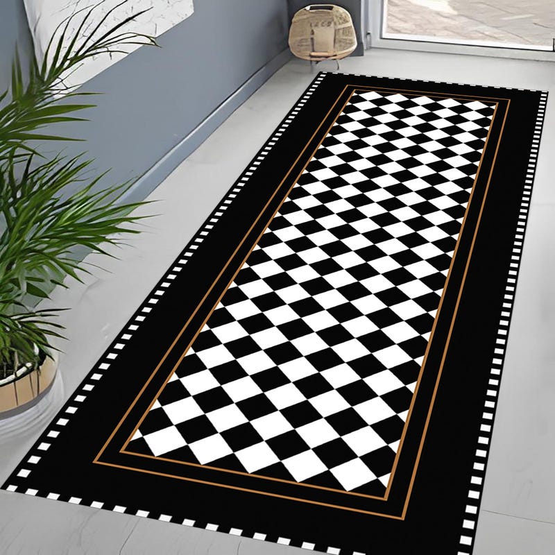 Checkered Rug - Etsy