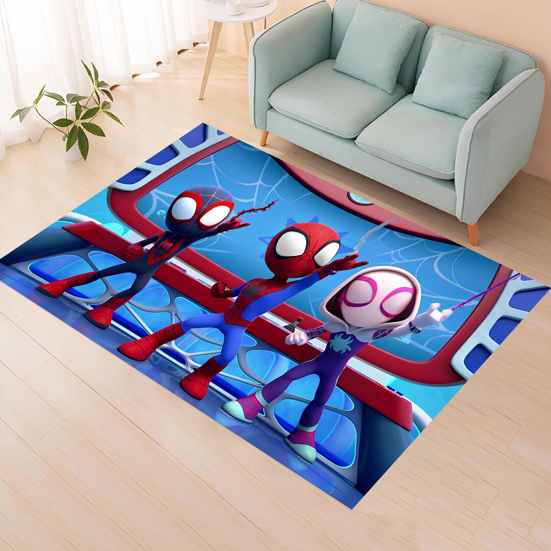 Spider Man Pattern Rug, Kids Room Rug,spider Man Rug, Superhero Rug ...