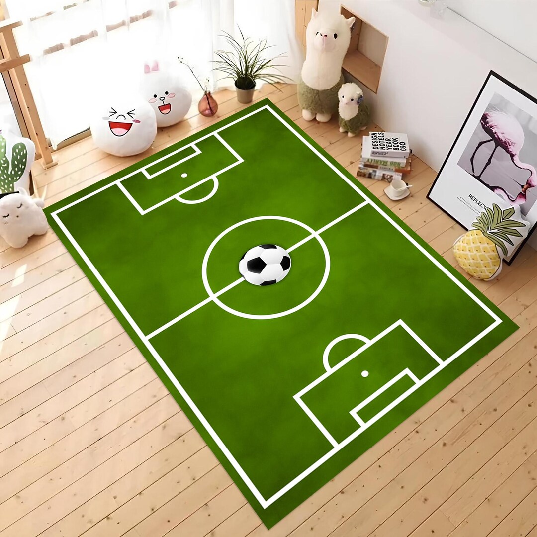 Custom Football Field Rug: Washable Team Logo Area Rug - Etsy