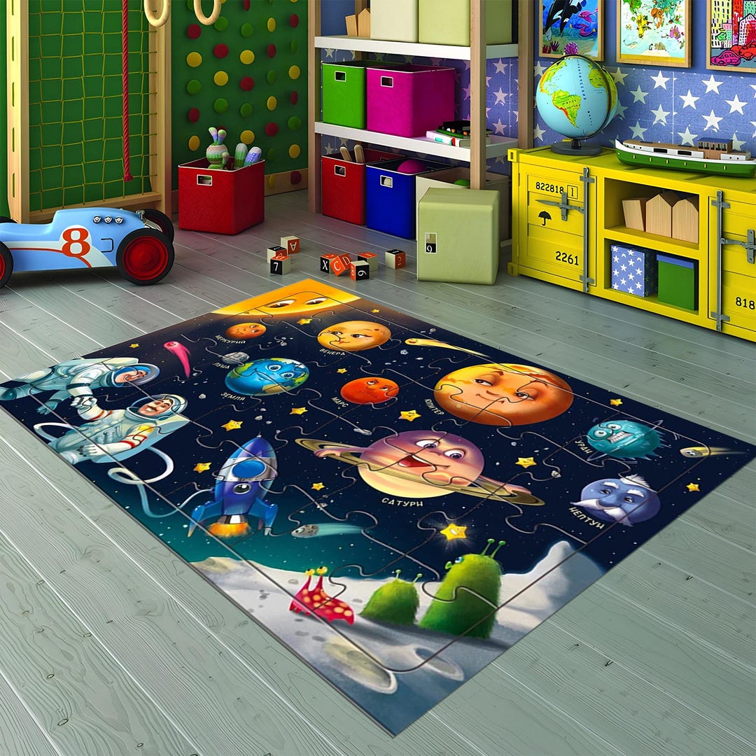 Solar System, Sun Rug,science Rug, Educational Carpet Astronaut Kids ...