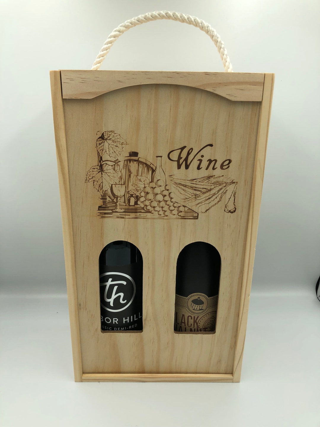 Wooden Wine Bottle Display Box - Etsy