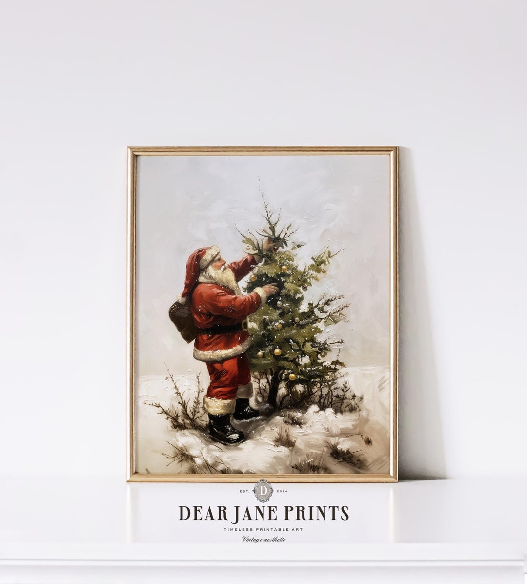 Santa Claus Art Print | Wall Art | Traditional Christmas Holiday Decor ...