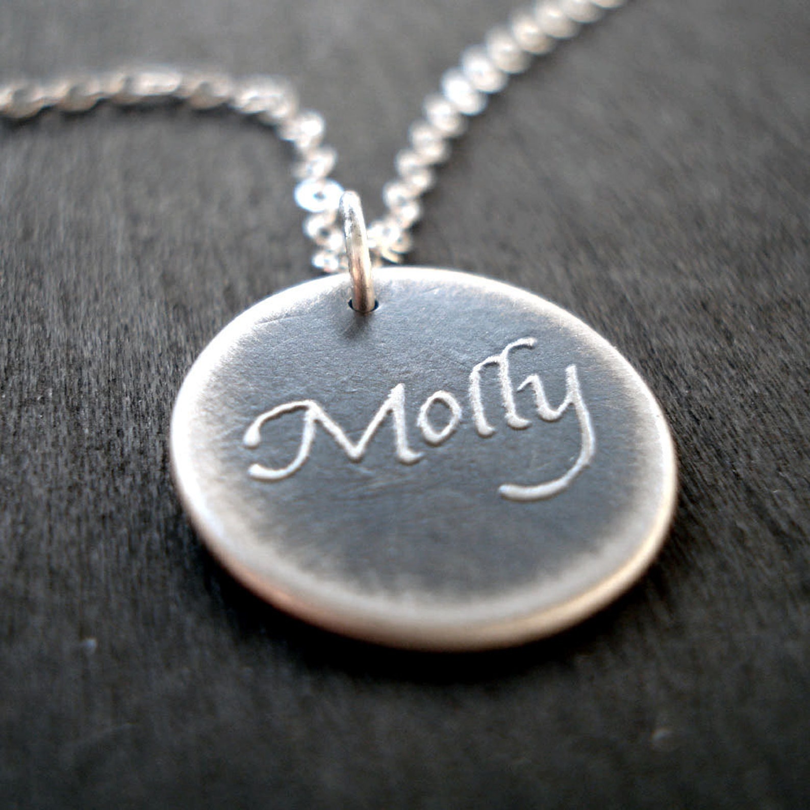 Tiny Sterling Silver Personalized Name or Word Necklace | Etsy