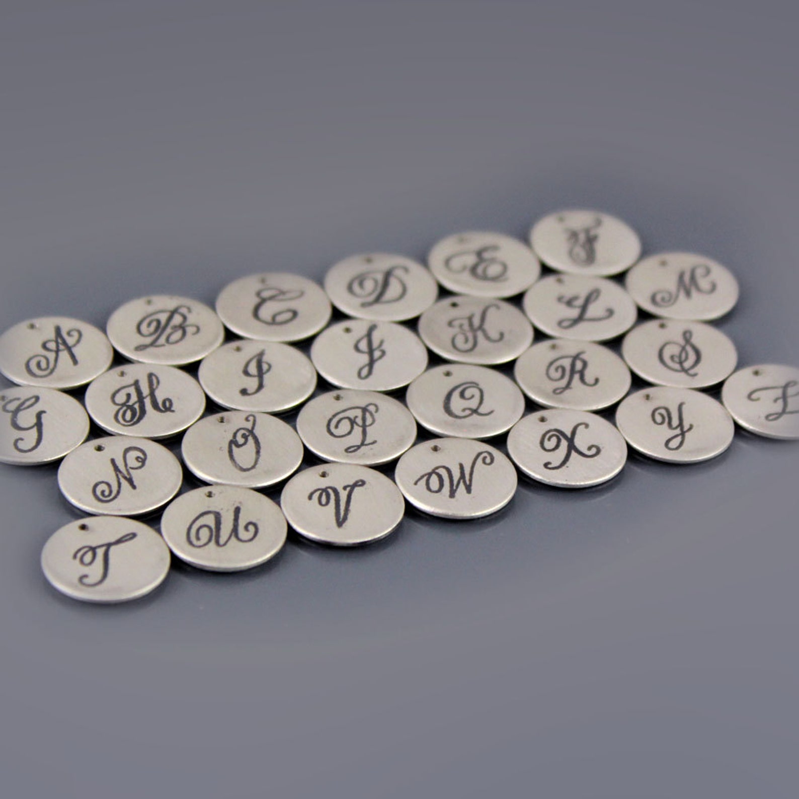 Sterling Silver Script Initial Necklace - Etsy